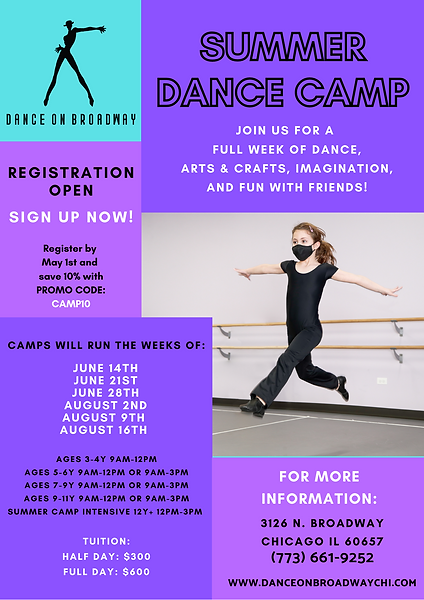 Summer Dance Camp Dance On Broadway
